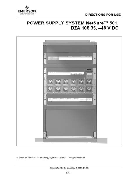 Power Supply System Netsure™ 501 Bza 108 35 48 V Dc Pdf