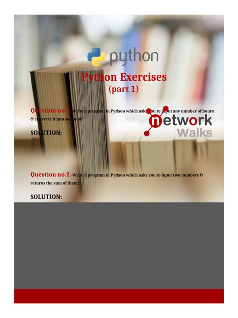 Python Exercises V1 Pdf Computer Programming Software Engineering