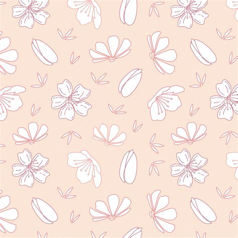 Pattern Of Minimalist Flowers In Pink Colors Premium Vector