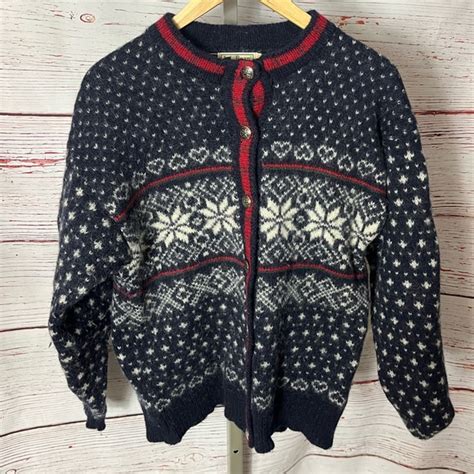 Ll Bean Sweaters Ll Bean Vintage Snowflake Christmas Wool Silver