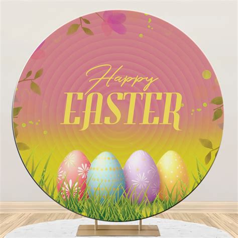 Easter Egg Backdrops Gradient Grass Round Personalized Backdrop Brp3 1