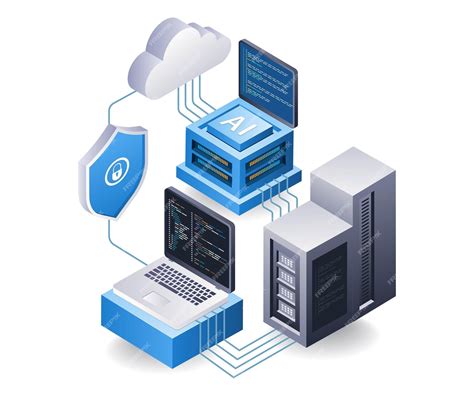 Premium Vector Computer Technology Cloud Server Artificial
