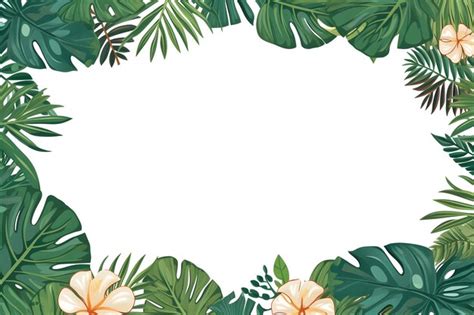 Premium Ai Image A Flat Color Tropical Border