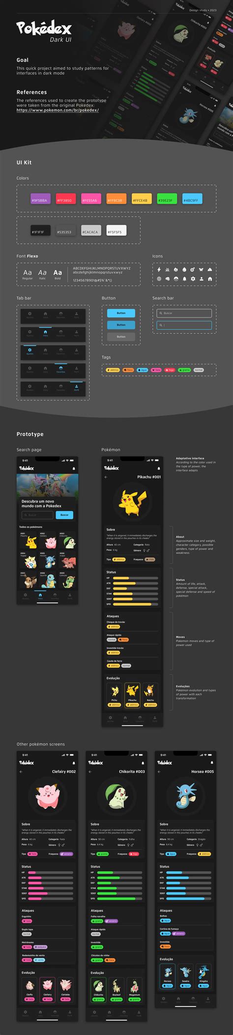 Dark Ui Study Pokédex On Behance