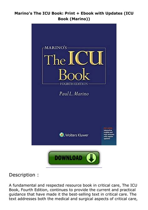 Pdf Marinos The Icu Book Print Ebook With Updates Icu Book Marino
