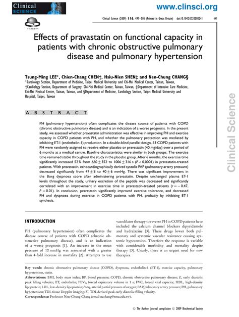 Pdf Effects Of Pravastatin On Functional Capacity In Patients With