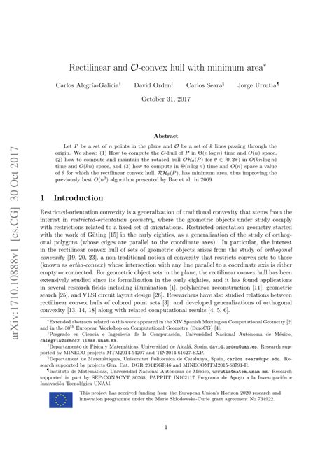 Pdf Rectilinear And Mathcal O Convex Hull With Minimum Area