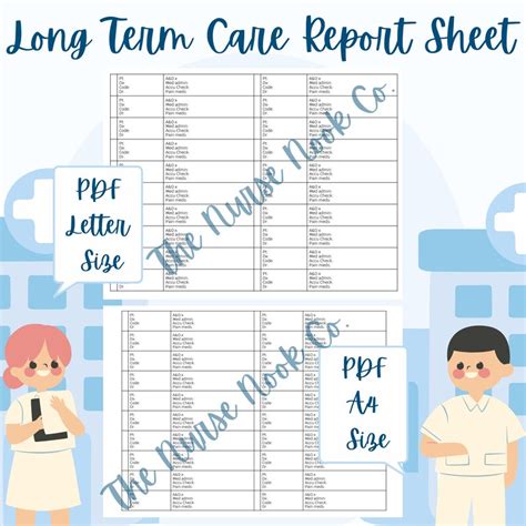 Long Term Care Report Sheet Nurse Report Sheet Ltc Report Sheet Skilled Nursing Facility Report