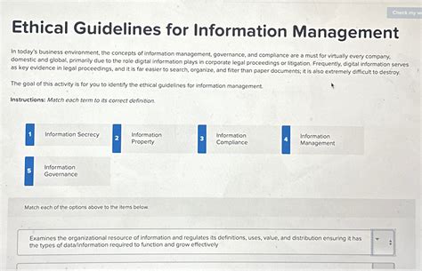 Solved Ethical Guidelines For Information Managementin
