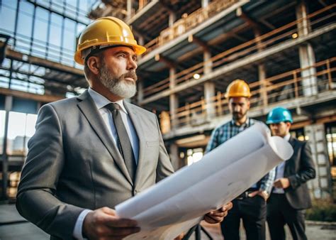 Developer Inspecting A Construction Site For Project Progress Premium