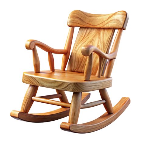 Stunning Contemporary Wooden Rocking Chair Front View Cutout With Warm Lighting Authentic