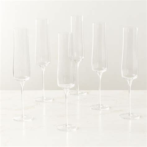 Estera Clear Champagne Glasses Set Of 6 Cb2