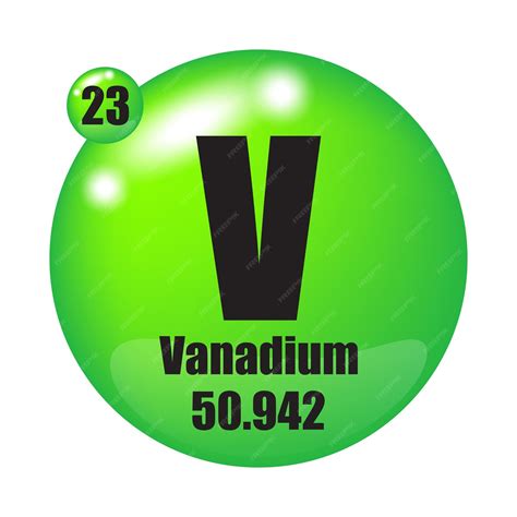 Premium Vector Vanadium Element Icon V Symbol Focus Atomic Number 23