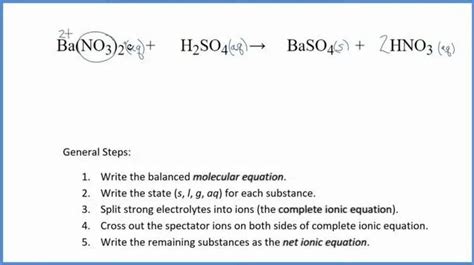 How To Write The Net Ionic Equation For Bano3 2 H2so4 Baso4
