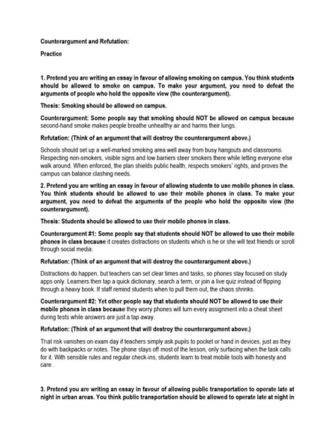 Counterargument Refutation Pdf Public Transport