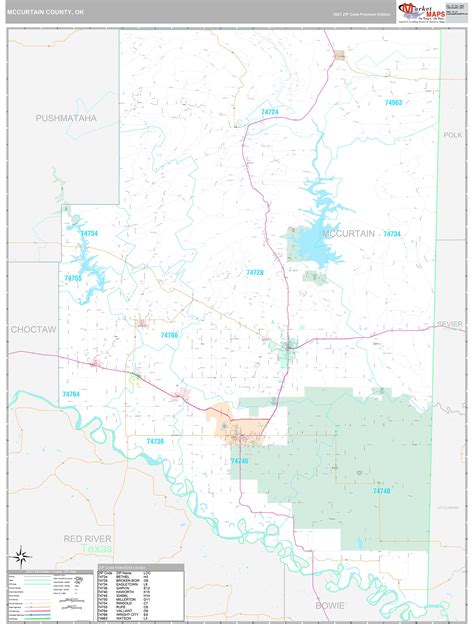 Mccurtain County Ok Wall Map Premium Style By Marketmaps Mapsales