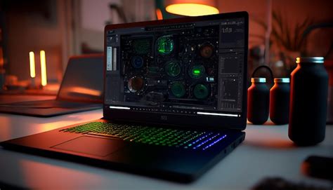 Premium Photo Laptop With Analytical Data Generative Ai