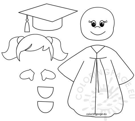 Preschool Graduation Girl Templates Coloring Page Preschool