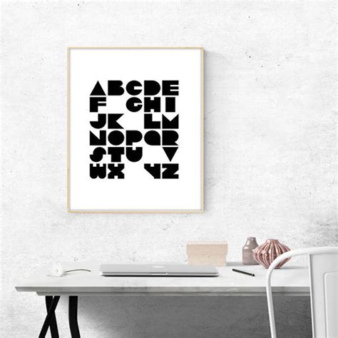 Alphabet Poster Abc Wall Art Abc Poster Abc Chart Alphabet Print