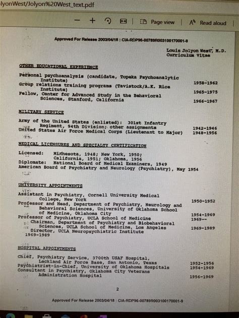 Dr Jolyon Wests Cv R Trueanon