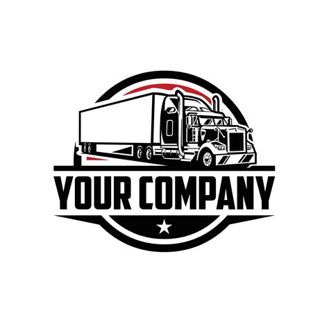 Premium Semi Truck 18 Wheeler Trailer Company Logo Transportation