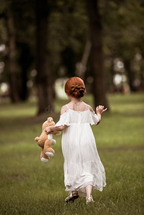 Redhead Girl With Teddy Bear Stock Image Image Of Happy Summertime