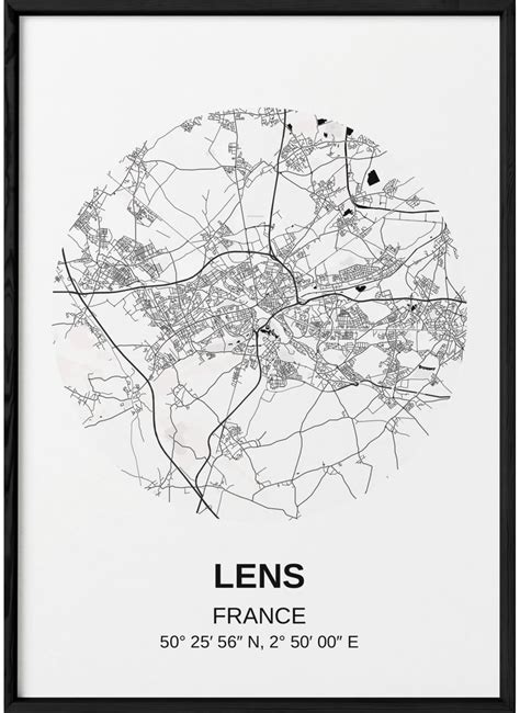 Affiche Carte De Ville De France Lens Lafficherie Ville France Cartes De Ville Affiche