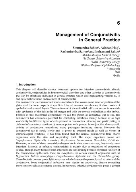 Pdf Management Of Conjunctivitis In General Practice