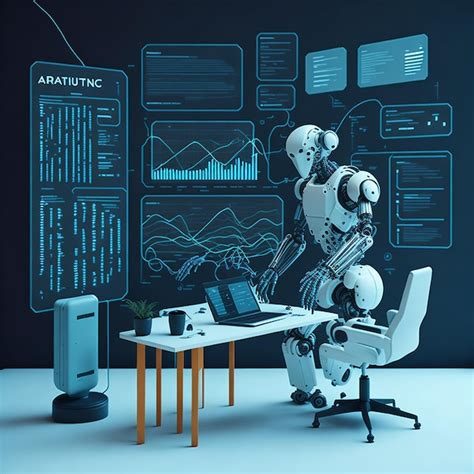 Premium Photo Automation Data Analytic With Robot And Digital