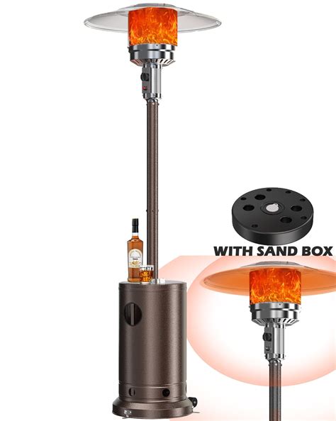48000 Btu Patio Heater With Sand Box Outdoor Heater With Wheels And