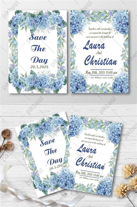 Hydrangea Flower Wedding Invitation Template Ai Free Download Pikbest