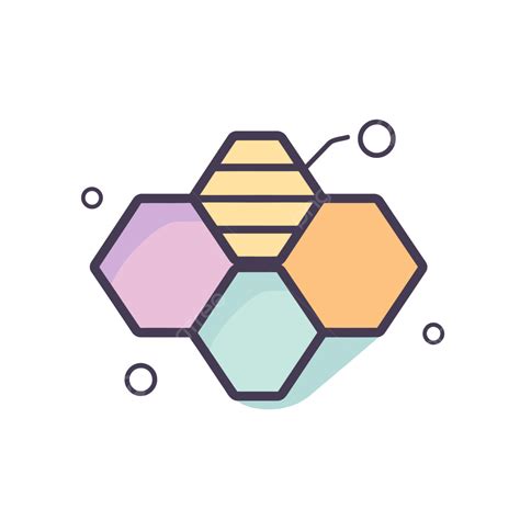 Honey Bees Vector Icon In The Form Of A Hexagonal Shaped Bee A Lineal