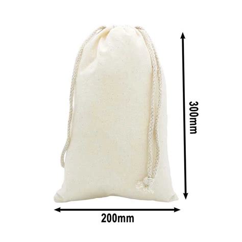 Medium Calico Drawstring Bags 200x300mm 50pcs