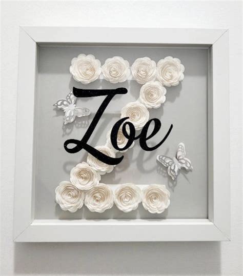 Flower Initial Shadow Box Artofit