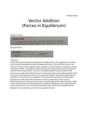 Study On Vector Addition For Forces In Equilibrium Course Hero