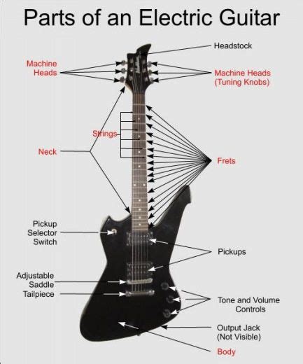 Electric Guitar Diagram Parts Definitions Electric Guitar