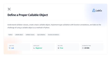 Define A Proper Callable Object Labex