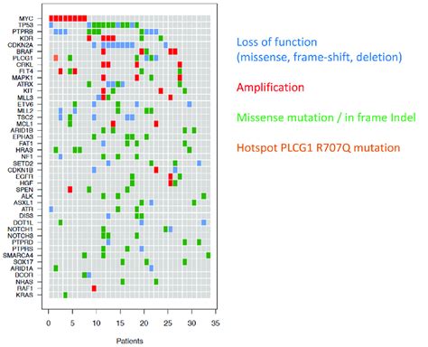 Co Occurence Of Mutations In Angiosarcoma Samples Recurrently Mutated