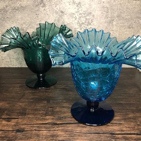 You Choose Color Vintage Blenko Juniper Green Or Turquoise Blue 388