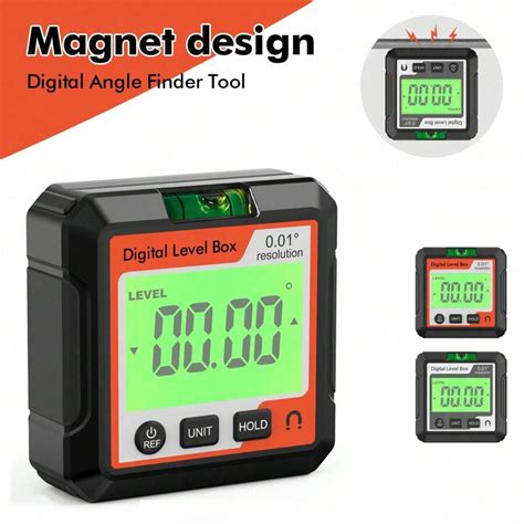 Digital Protractor Magnet Inclinometer Level Angle Finder With Lcd