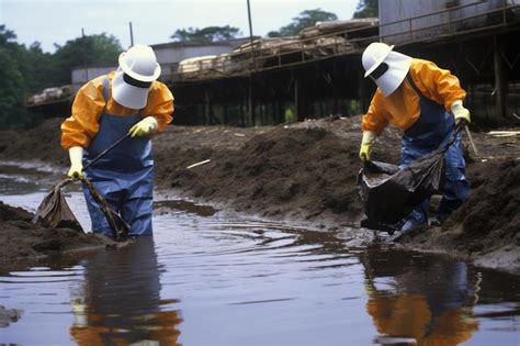 Premium Photo Scientists Eliminate Environmental Pollution