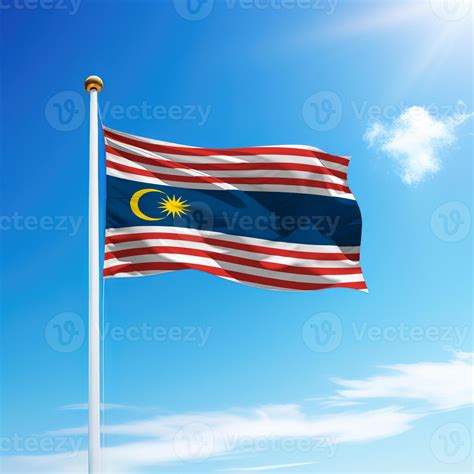 Waving Flag Of Kuala Lumpur Is A State Of Malaysia On Flagpole 48800636