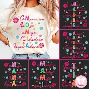 Retro Madre Png Bundle Spanish Mama Png Latina Mom Png Mama Floral