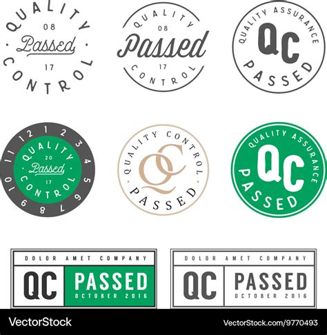 Quality Control Passed Stamps And Stickers Vector Image
