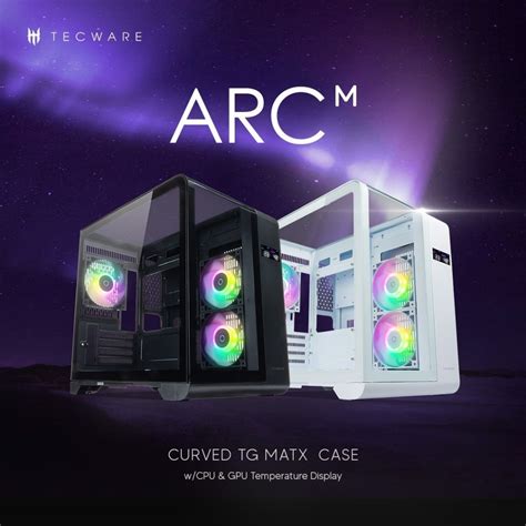 Tecware Arc M Argb Curved Tg M Atx Pc Case Black White Shopee