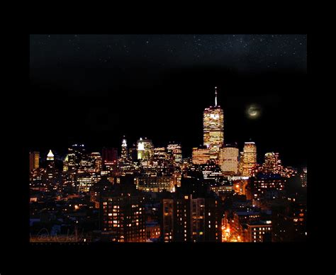 Lower Manhattan And World Trade Center At Night 2000 Etsy