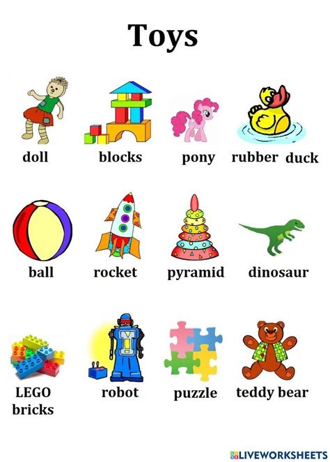 Toys Free Interactive Worksheets 1633531