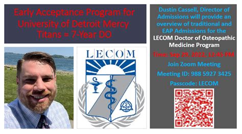 Lecom Info Session With Early Acceptance Program For Detroit Mercy