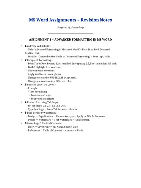 Ms Word Formatting And Features Guide Pdf Microsoft Word Note