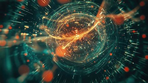 Floating Quantum Encryption System Illustration Cryptography Blockchain